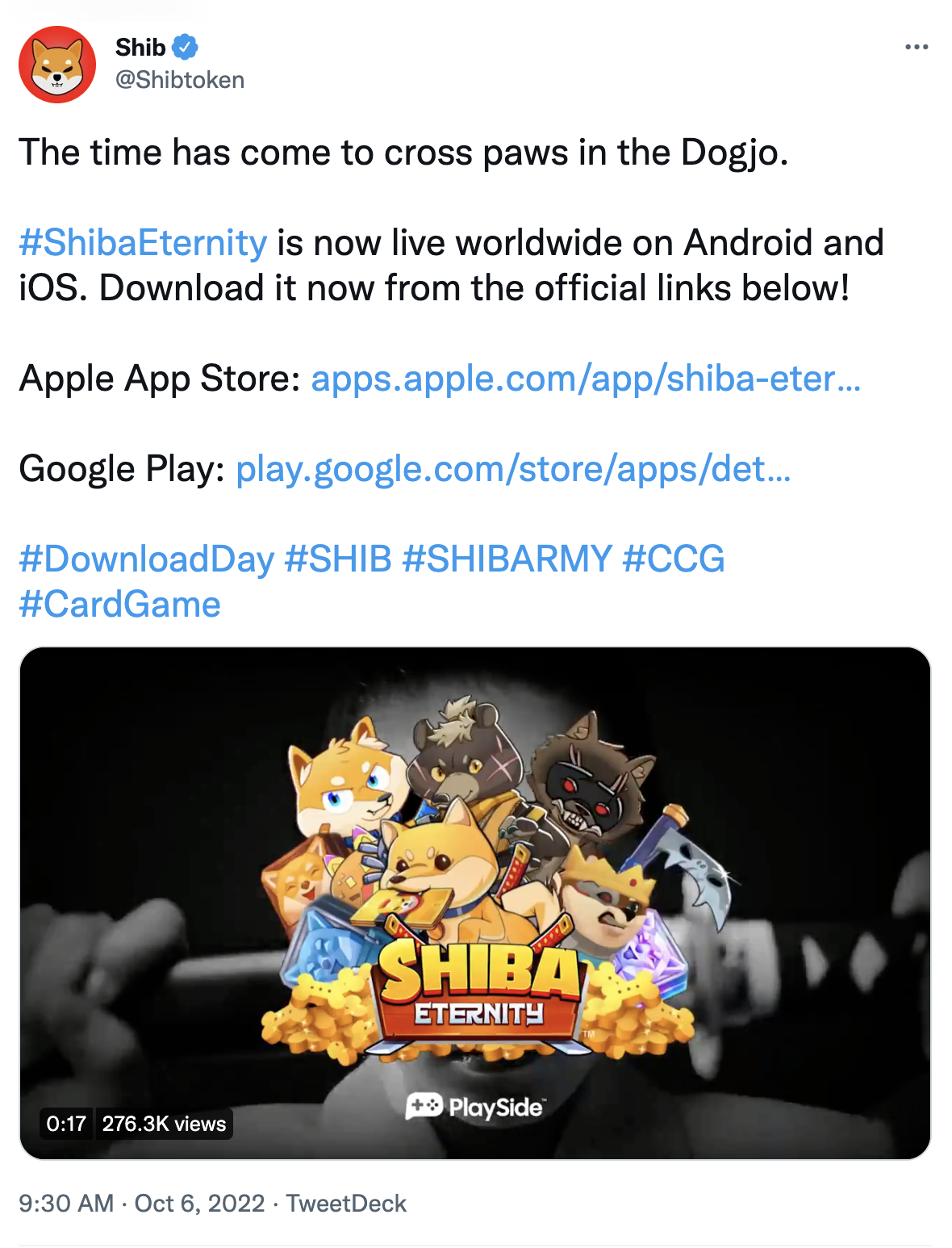 Shiba Eternity game is finally live for all SHIB Army