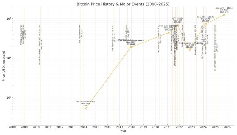 Bitcoin Price History & Events: A Timeline in 2025